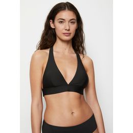 Marc O'Polo Triangel-Bikini-Top MARC O'POLO "Swimwear Essentials", Damen, Gr. XL, N-Gr, schwarz, Elasthan, Polyamid, unifarben, Bikini-Oberteile Triangel-Bikini-Top, mit breitem Unterbrustband
