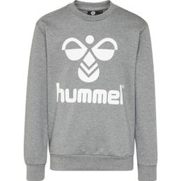 Sweatshirt Hummel "DOS SWEATSHIRT - f&uuml;r Kinder", Jungen, Gr. 128, grau (medium melan), Obermaterial: 60% Baumwolle, 38% Polyester, 2% Elasthan, Rundhals, elastischer Bund, Sweatshirts Sweatshirt, f&uuml;r Kinder