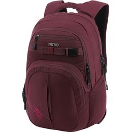 Schulrucksack Nitro "Chase", M&auml;dchen, Gr. B/H/T: 37cm x 51cm x 23cm, rot (wine), Nylon, Polyester, Polyethylen, Rucks&auml;cke Schulrucksack, Alltagsrucksack, Rucksack f&uuml;r Freizeit, Schule, Arbeit und Reise