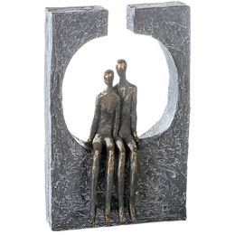Dekofigur CASABLANCA BY GILDE "Skulptur Zweisamkeit", braun (bronzefarben), B:18cm H:28cm T:7cm, Polyresin, Dekofiguren, Dekofigur, Dekoobjekt, H&ouml;he 28 cm, P&auml;rchen, mit Spruchanh&auml;nger, Wohnzimmer
