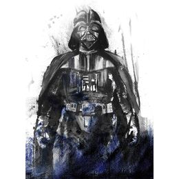 Vliestapete Komar "Digitaldruck Vlies - Star Wars Watercolor Vader - Gr&ouml;&szlig;e 200 x 280 cm", schwarz (schwarz, wei&szlig;), B:200m L:280m, Vlies, Tapeten, Vliestapete, Kinderzimmer