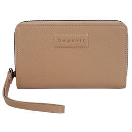 Geldb&ouml;rse Bugatti "ELSA", Damen, beige (sand), Leder, leicht gl&auml;nzend, unifarben, Kleinlederwaren Geldb&ouml;rse, echt Leder
