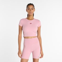 Trainingsshirt New Balance "Harmony Fitted T-Shirt", Damen, Gr. XXL, pink taffy, Obermaterial: 74% Polyester, 26% Elasthan, Shirts Trainingsshirt, sportliche Passform, atmungsaktiv, schnell trocknend