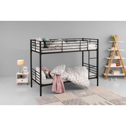 Etagenbett OTTO HOME "Hayo, Metallbett, Stockbett", schwarz, B:97cm H:160cm L:208cm, Etagenbetten, Etagenbett, perfekt f&uuml;r kleine R&auml;ume, mehrere Farben, (B/T/H) ca. 208/97/160 cm