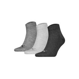 Kurzsocken Puma "Socken Quarter Plain 3P 3er Pack", Damen, Gr. 43-46, grau, Obermaterial: 68% Baumwolle CO. 18% Polyamid PA. 12% Polyester PES. 2% Elasthan EL., Socken Kurzsocken