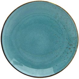 Speiseteller Creatable "Essteller NATURE COLLECTION", blau (aquablau), &Oslash;:27cm, Steinzeug, Speiseteller, Speiseteller, Teller Set f&uuml;r 6 Personen, &Oslash; 27 cm, Steinzeug, flache Teller