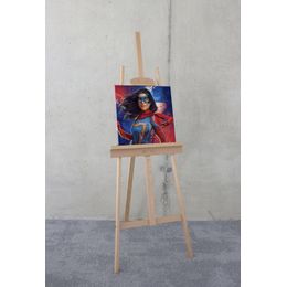 Leinwandbild Komar "Miss Marvel - Gr&ouml;&szlig;e 40 x 40 cm", bunt (farbe rahmen: braun, farbe bild(er): bunt), B:40cm H:40cm T:2cm, Holz, Papier, Bilder, Leinwandbild, Keilrahmenbild mit Echtholzrahmen, Kinderzimmer