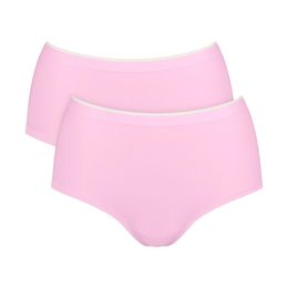 High-Waist-Slip Sloggi "GO Sense", Damen, Gr. XXL, rosa (floral pink), Single Jersey, Obermaterial: 88% Modal, 12% Elasthan, Unterhosen High-Waist-Slip, Santoni Rundstrick