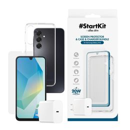 CARE BY PANZERGLASS USB-Ladeger&auml;t "StartKit - alles drin - Screen Protector, Case & Charger", wei&szlig;, B:10cm H:5cm T:22cm, Ladeger&auml;te, 3-in-1 Bundle f&uuml;r Samsung Galaxy A16, USB-Ladeger&auml;t