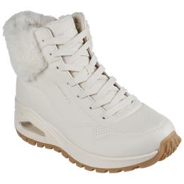 Schn&uuml;rboots Skechers "UNO RUGGED - FALL AIR", Damen, Gr. 35, beige, Lederimitat, Textil, unifarben, Schuhe Schn&uuml;rboots, Winterboots mit Air-Cooled Memory Foam Komfort-Innensohle