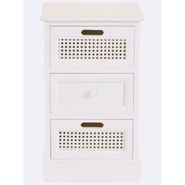 Kommode HEINE HOME, wei&szlig;, B:35cm H:58,5cm T:29cm, Kunststoff, Massivholz, Sideboards, Kommode