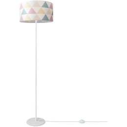 Paco Home Stehlampe "Luca Delta", wei&szlig;, &Oslash; 38cm H: 144cm, Leuchten, Wohnzimmer Stoffschirm Dreieck Bunt Stehlampe Textil Standleuchte, Stehlampe