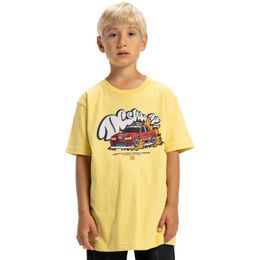 T-Shirt DC Shoes "Tire Fire", Jungen, Gr. 10(140-148cm), blau (dusky citron), Obermaterial: 75% Walkfrottier, 25% Walkfrottier;, Shirts T-Shirt