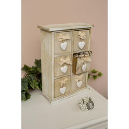 Kommode My Flair "Lenni", grau, B:21cm H:9,3cm T:29,7cm, MDF, Sideboards, Kommode, mit 6 Schubladen