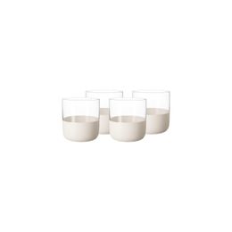 Villeroy & Boch Schnapsglas VILLEROY & BOCH "Shotgl&auml;ser Manufacture Rock 80 ml 4er Set wei&szlig;-transparent", bunt (wei&szlig;, transparent), Glas, Trinkgef&auml;&szlig;e, Schnapsglas