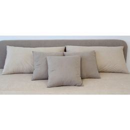 Dekokissen, beige (hellbeige, dunkelbeige, unifarben), B:40cm L:40cm, Polyester, Westfalia Schlafkomfort, Dekokissen_Sitzkissen_Kissenh&uuml;llen, Dekokissen, (5 Stck.)