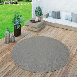 Teppich Paco Home "Timber 125", grau, H:4mm &Oslash;:160cm, Polypropylen (PP), Teppiche, Teppich, Flachgewebe, Sisal Optik, In- und Outdoor geeignet, Wohnzimmer