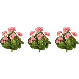 Kunstblume Creativ green "Minigeranie", rosa, H:24cm, Obermaterial: 85% Polyester, 15% Polyethylen, Kunstpflanzen, Kunstblume
