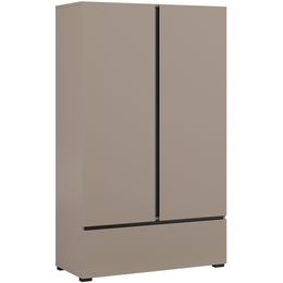 W&auml;scheschrank OTTO HOME "Cross, moderner griffloser Kleiderschrank", braun (congo), B:89cm H:150cm T:40cm, FSC-zertifizierter Holzwerkstoff, Melamin, Metall, Schr&auml;nke, W&auml;scheschrank, Mehrzweckschrank, Dreht&uuml;renschrank mit 1 Schublade, 3 Farben verf&uuml;gbar