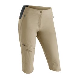 Outdoorhose Maier Sports "Inara slim Capri Vario", Herren, Gr. 34, Normalgr&ouml;&szlig;en, beige (dunkelbeige), 90% Polyamid, 10% Elasthan, Hosen Outdoorhose, Damen Wanderhose, elastische Funktionshose mit 4 Taschen, Slim Fit
