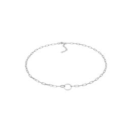Choker Elli Premium "Halskette Gliederkette l&auml;nglich Kreis Trend Geo 925 Silber" Gr. 38, silber, Halsketten, Damen, ohne Stein, Silber 925 (Sterlingsilber), Choker