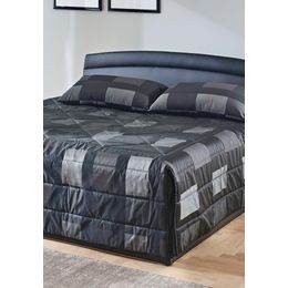 Tagesdecke, schwarz (schwarz, grau), B:217cm L:250cm, Polyester, Westfalia Schlafkomfort, Tagesdecken, Tagesdecke