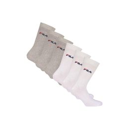 Kurzsocken Fila "Socken 6er Pack", Damen, Gr. 39-42, grau (grau, wei&szlig;), Obermaterial: 80% Baumwolle CO. 18% Polyester PES. 2% Elasthan EL., Socken Kurzsocken