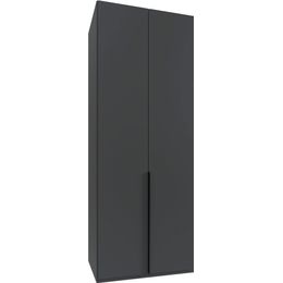 Kleiderschrank wimex "Mugano,in 5 Breiten,2 H&ouml;hen,2 Tiefen, viele Farben, Made in Germany", schwarz (grafit, griffe schwarz), B:90cm H:236cm T:58cm, Holzwerkstoff, Schr&auml;nke, Kleiderschrank, mit langen Griffen aus Metall, mit oder ohne Spiegel