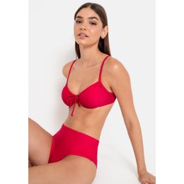 B&uuml;gel-Bikini-Top LSCN BY LASCANA "Gina", Damen, Gr. 44, Cup C, lila (beere), Recycling-Polyamid, unifarben, Bikini-Oberteile B&uuml;gel-Bikini-Top, in trendigen Farben
