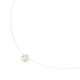 Collier Smart Jewel "Collier schwebender Stein, Zirkonia, Silber 925", gold, Halsketten, Damen, Silber 925 (Sterlingsilber), Collier