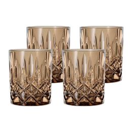 Whiskyglas Nachtmann "Whiskybecher Noblesse Vintage 295 ml 4er Set", braun (tobacco), 4 tlg., Glas, Trinkgef&auml;&szlig;e, Whiskyglas