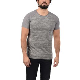 !Solid Rundhalsshirt SOLID "Rundhalsshirt SDMevio", Herren, Gr. XL, grau (mid grau), Obermaterial: 90% Baumwolle CO. 10% Viskose CV., Shirts Rundhalsshirt