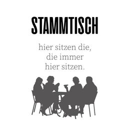 Wanddekoobjekt queence "STAMMTISCH", schwarz, B:20cm H:30cm T:0,1cm, Stahl, Wanddekoobjekte, Wanddekoobjekt, Stahlschild, Blechschild, Spruch, Witzig, Wanddeko, retro, 20x30cm