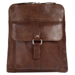 SPIKES & SPARROW Cityrucksack SPIKES & SPARROW, Damen, Gr. B/H/T: 28cm x 30cm x 5cm, onesize, braun (cognac), Leder, Rindsleder, Retro, Rucks&auml;cke Cityrucksack, echt Leder