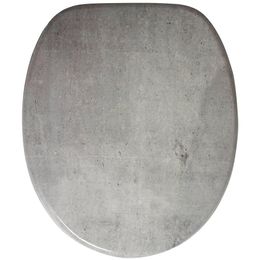 WC-Sitz Sanilo "Beton", grau, B:37,7cm L:47cm, MDF - Mitteldichte Holzfaserplatte, WC-Sitze, WC-Sitz