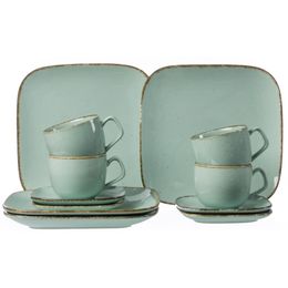 Ritzenhoff & Breker Kaffeeservice RITZENHOFF & BREKER "Geschirr-Set, Service CASA", blau (blau, gr&uuml;n), 12 Stk., Porzellan, Geschirr-Sets, Kaffeeservice, 12 Teile, f&uuml;r 4 Personen