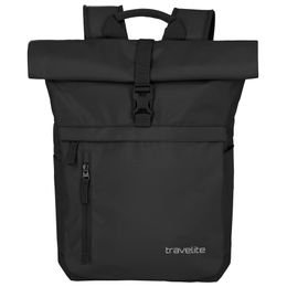 Freizeitrucksack Travelite "BASICS Rollup Rucksack", Damen, Gr. B/H/T: 37cm x 60cm x 16cm, schwarz, Polyester, unifarben, Rucks&auml;cke Freizeitrucksack, Arbeitsrucksack Sportrucksack Reiserucksack Schulrucksack