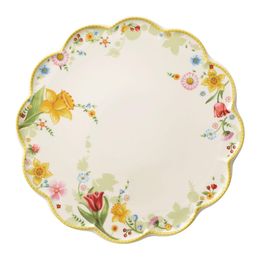 Villeroy & Boch Tortenplatte VILLEROY & BOCH "Tortenplatte Spring Awakening &oslash; 32,6 cm bunt", bunt, Porzellan, Servierplatten, Tortenplatte