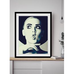 Bild queence "Duckface", schwarz (farbe rahmen: schwarz, farbe bild(er): schwarz), B:50cm H:70cm, Acrylglas, Holz, Papier, Bilder, Bild, HD Premium Poster-Druck inkl. Holzrahmen