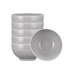 Tasse Seltmann Weiden "Caf&eacute; au lait Schalen Amina &oslash; 12,9 cm 6er Set", grau (silbergrau), 6 tlg., Porzellan, Trinkgef&auml;&szlig;e, Tasse