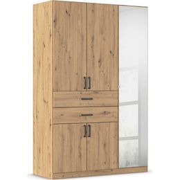 Dreht&uuml;renschrank Rauch "Maika", braun (eiche artisan), B:136cm H:210cm T:54cm, Holzwerkstoff, Schr&auml;nke, Dreht&uuml;renschrank, mit Spiegel, 2 Schubladen, in verschiedenen Breiten, H&ouml;hen und Farben