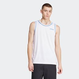 Tanktop adidas originals "VEST", Herren, Gr. S, wei&szlig;, Obermaterial: 100% Polyester, Tops Tanktop, sportliche Schnittform, aus Polyester, &auml;rmellos, sportlicher Stil