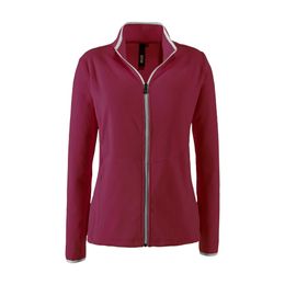 Fleecejacke DEPROC Active "DECORAH III WOMEN", Damen, Gr. 52 (XXL), rot (weinrot), 100% Polyester, tailliert, gerader Abschluss, Jacken Fleecejacke, weiche Fleecejacke in traditioneller Optik