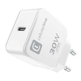 cellularline USB-Ladeger&auml;t "USB Typ-C Travel Charger One 30W", wei&szlig;, B:9cm H:3cm T:16,5cm, Ladeger&auml;te, Ladeger&auml;t Lader f&uuml;r Samsung Galaxy, Apple iPhone, Google Pixel, USB-Ladeger&auml;t