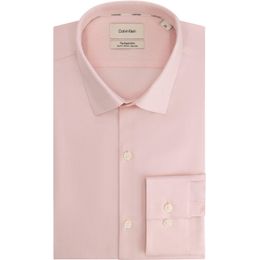 Businesshemd Calvin Klein "SLIM ESNTL POPLIN STR SLD", Herren, Gr. 41, N-Gr, pink, Web, Obermaterial: 96% Baumwolle, 4% Elasthan, unifarben, slim fit normal, Rundhals, eingesetzt Manschette, Hemden Businesshemd, Slim fit mit Knopfleiste