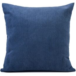 G&ouml;zze Dekokissen G&Ouml;ZZE "Capri Cord", dunkelblau, unifarben, B:45cm H:10cm L:45cm, Polyester, Dekokissen_Sitzkissen_Kissenh&uuml;llen, Dekokissen