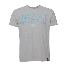 T-Shirt NASSAU BEACH "T-Shirt NB231040", Herren, Gr. M, grau (grau melange), Obermaterial: 100% Baumwolle CO., Shirts T-Shirt
