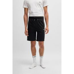 Shorts BOSS "Tracksuit Short", Herren, Gr. XL, N-Gr, schwarz (schwarz 001), Sweatware, Obermaterial: 70% Baumwolle, 30% Polyester, Hosen Shorts