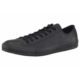 Sneaker Converse "Chuck Taylor Basic Leather Ox Monocrome", Damen, Gr. 40, schwarz, Leder, Schuhe Sneaker, Topseller