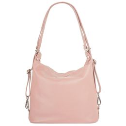 Shopper Samantha Look, Damen, Gr. B/H/T: 31cm x 29cm x 11cm onesize, rosa, Leder, leicht gl&auml;nzend, unifarben, Taschen Shopper, echt Leder, Made in Italy